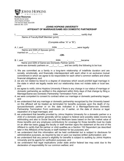 Affidavit Of Marriage Free To Edit Download Print CocoDoc
