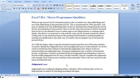 Excel Vba Or Macro Programmer Qualities Youtube