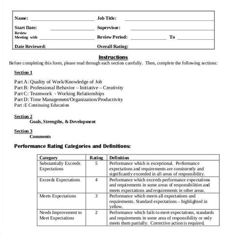 Free 41 Sample Employee Evaluation Forms In Pdf