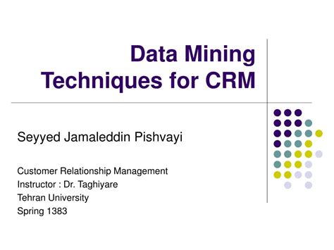 Ppt Data Mining Techniques For Crm Powerpoint Presentation Free