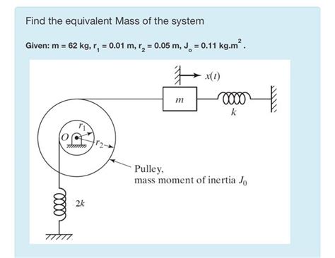 Solved Find The Equivalent Mass Of The System Given M 62