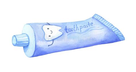 Toothpaste Tooth Care Equipment Watercolor Sketch Stock Illustration