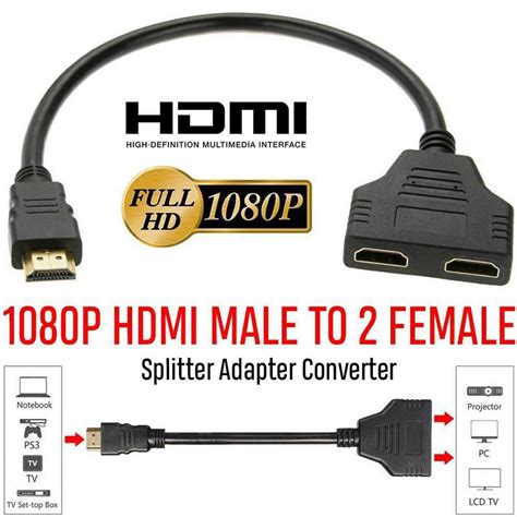 HDMI Splitter Cable HDMI Male To Female Ports Input To Output Switch Adapter Converter
