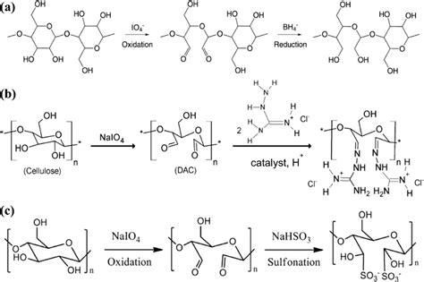 Reaction Schemes Of Periodate Oxidation On Cellulose Fiber Followed By