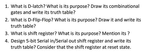 Solved What Is D Latch What Is Its Purpose Draw Its Chegg