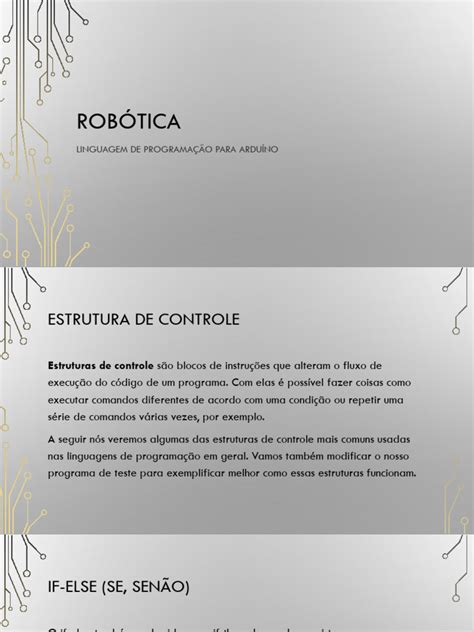Aula 20 Linguagem De Programação Para Arduino Pdf Controle De