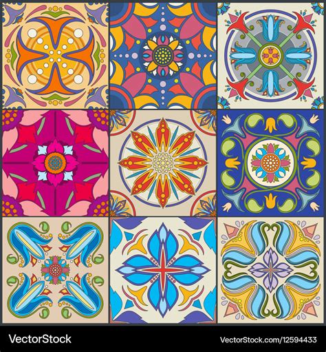 Patchwork Seamless Wall Tile Pattern Royalty Free Vector