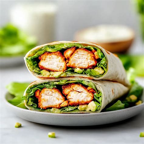 Easy Chicken Caesar Wrap With Crispy Chicken And Fresh Veggies
