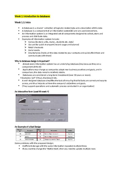 Week 1 Week 1 Notes Week 1 Introduction To Databases Week 1 Intro A Database Is A Shared