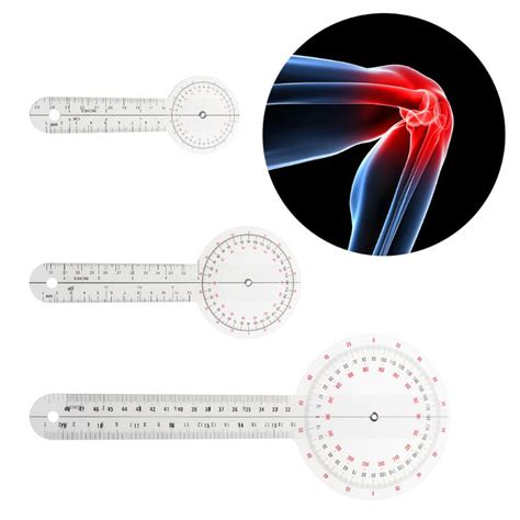 3pcs Set Physio Goniometer Angle Protractor Inch R Grandado