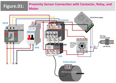 Proximity Sensor Connection With Contactor Relay And Motor Electrical Diagram Electrical