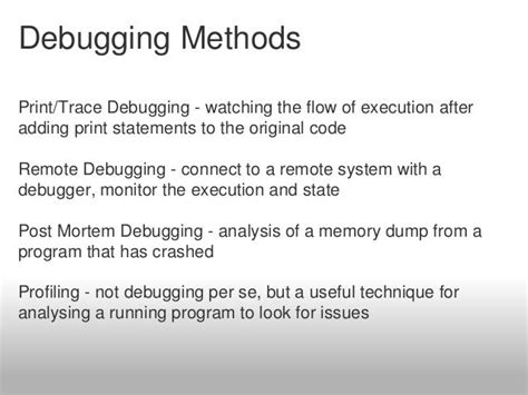 Debugging