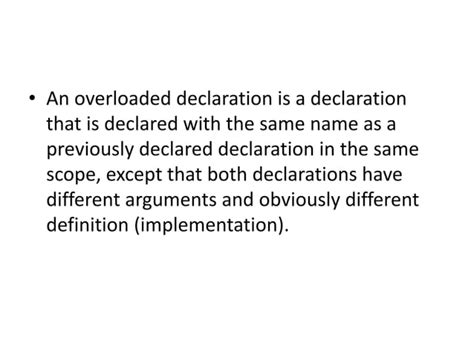 Function Overloading Ppt