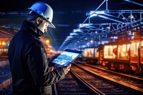 Premium Photo Engineer Using Tablet For Work Data Analysis