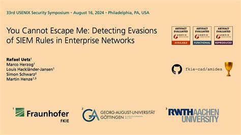 Usenix Security 24 You Cannot Escape Me Detecting Evasions Of Siem