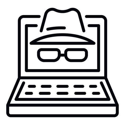 Laptop Hacker Icon Outline Style 15306795 Vector Art At Vecteezy