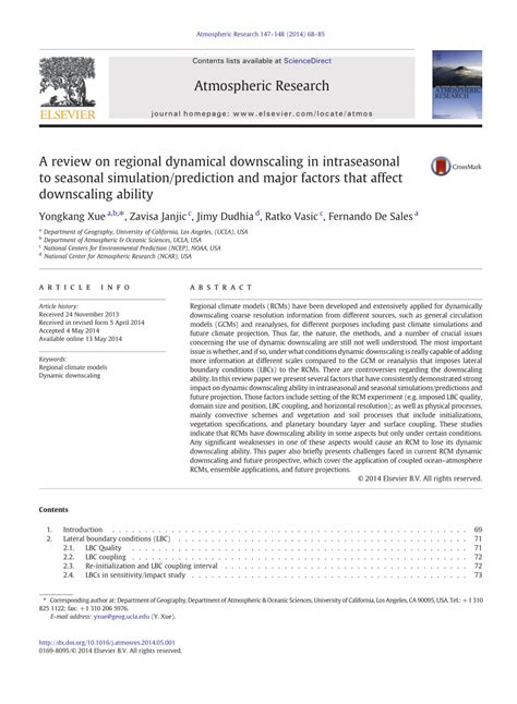 Pdf Regional Climate Models Dynamic Downscaling Ability And Major Factors That Affect This