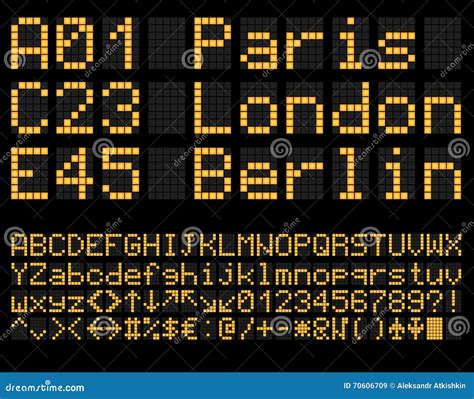 Led Font Stock Vector Illustration Of Font Digit Digital 70606709