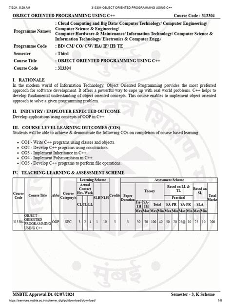 313304 Object Oriented Programming Using C 1 Pdf C Class Computer Programming