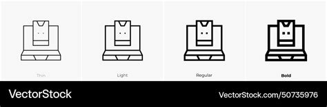Authentication Icon Thin Light Regular And Bold Vector Image