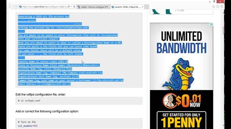 Vsftpd Configuring Ftp Over Ssl Tls Youtube