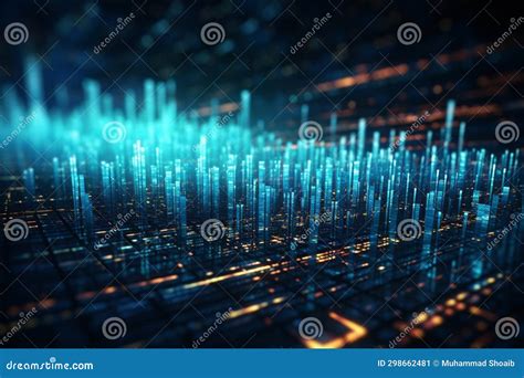 Binary Code Waves Depict Data Flow Digital Security In Internet Technology Stock Illustration