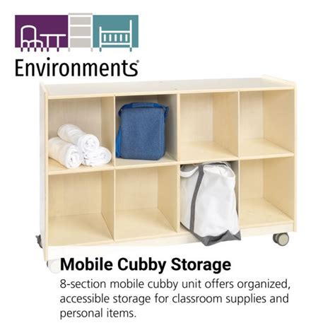Environments® Mobile 8 Section Cubby Storage Assembled
