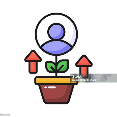 벡터를 사용할 준비가 된 트렌디한 스타일로 직원 성장의 아름답게 디자인된 아이콘을 확인하십시오 개발에 대한 스톡 벡터 아트 및