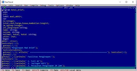 Contoh Program Pascal Reservasi Hotel ~ Tutorial Belajar Coding