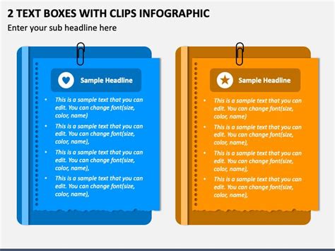 Two Text Boxes With Clips Infographic