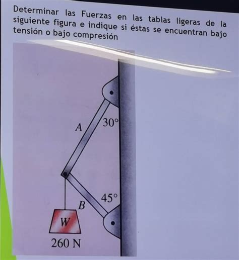 Resuelto Determinar Las Fuerzas En Las Tablas Ligeras De La Siguiente
