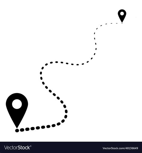 Tourist Travel Route Icon Route Map Path Journey Vector Image