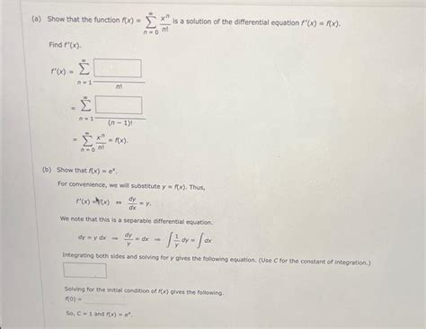 Solved A Show That The Function F X N 0n Xn Is A Chegg Com