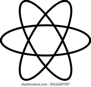 React Atom Logo Icons Black White Stock Vector Royalty Free