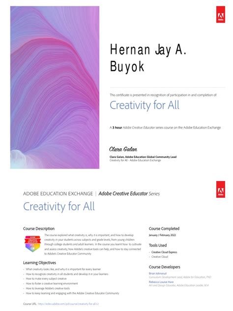 Adobe Certificate Pdf Creativity Cognitive Science