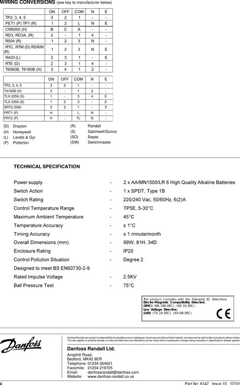 Danfoss Randall Tp5e Users Manual