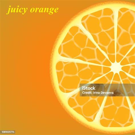 신선한 육즙 오렌지는 밝은 오렌지 배경에 고립의 라운드 쪼 갠 다 디자인을 위한 벡터 일러스트입니다 0명에 대한 스톡 벡터 아트 및 기타 이미지 Istock