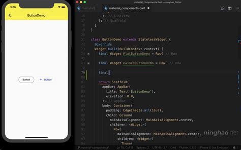 Outlinebutton：描边按钮《 Flutter 移动应用：按钮 》 宁皓网