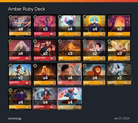 Amber Ruby Deck Lorcana Deck Lorcanagg Amber Ruby Deck Lorcana Deck Lorcanagg