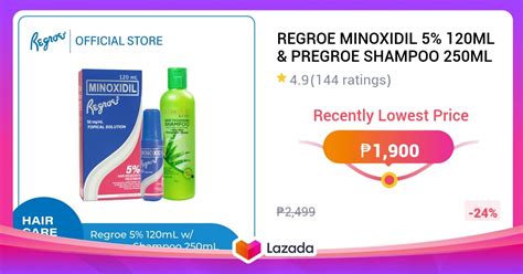 Regroe Minoxidil 5 120ml And Pregroe Shampoo 250ml