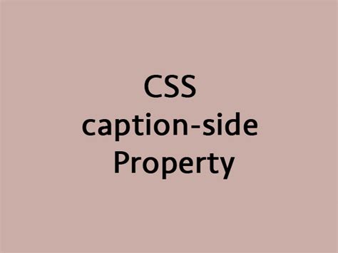 Css Caption Side Property Lena Design