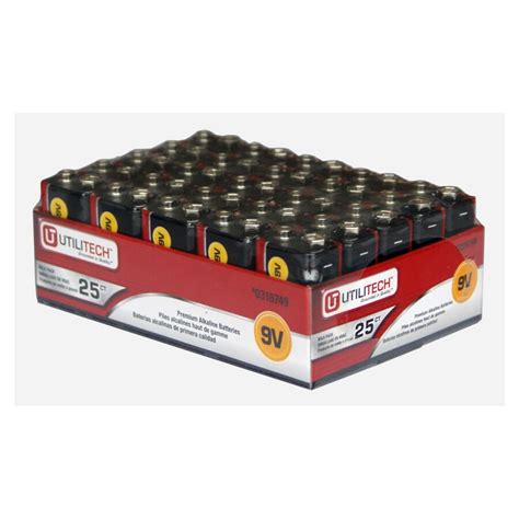 Utilitech 25 Pack Pp3 9v Alkaline Batteries At