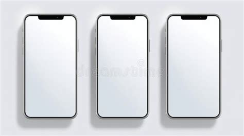 Three Iphones On White Surface Side By Side Comparison Of Apples