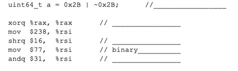 solved begin{tabular}{lll} uint64 t a 0×2 b and