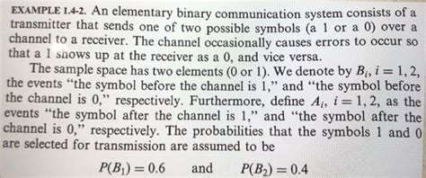 Example 14 2 An Elementary Binary Communication