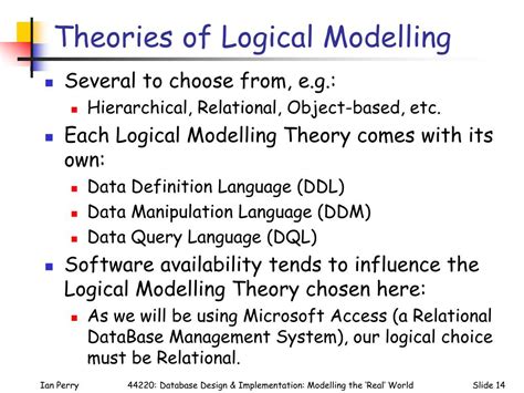 Ppt 44220 Database Design And Implementation Modelling The ‘real