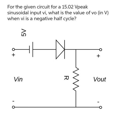 solved for the given circuit for a 15 02 vpeak sinusoidal