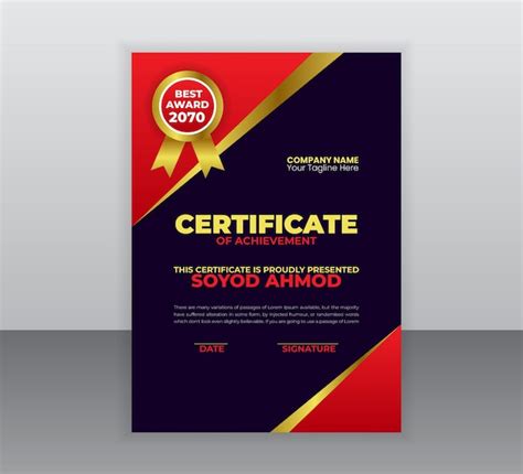 Premium Psd Modern Certificate Design