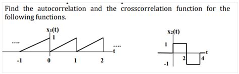 Find The Autocorrelation And The Crosscorrelation