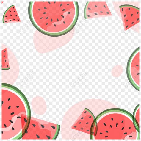 빨간색 만화 일러스트 수 박 과일 테두리입니다여름귀엽다 Png 일러스트 무료 다운로드 Lovepik